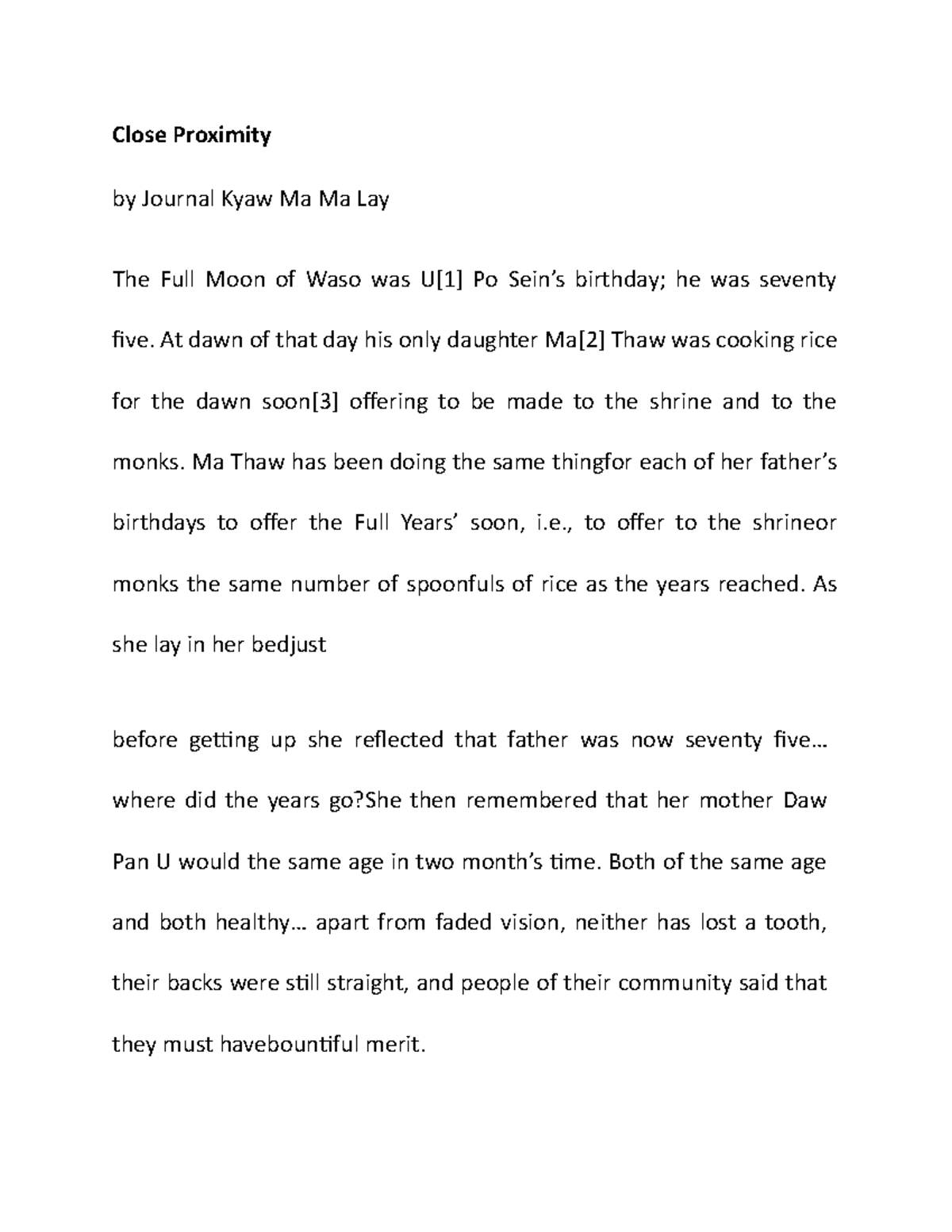 Close Proximityyy - notes - Close Proximity by Journal Kyaw Ma Ma Lay ...