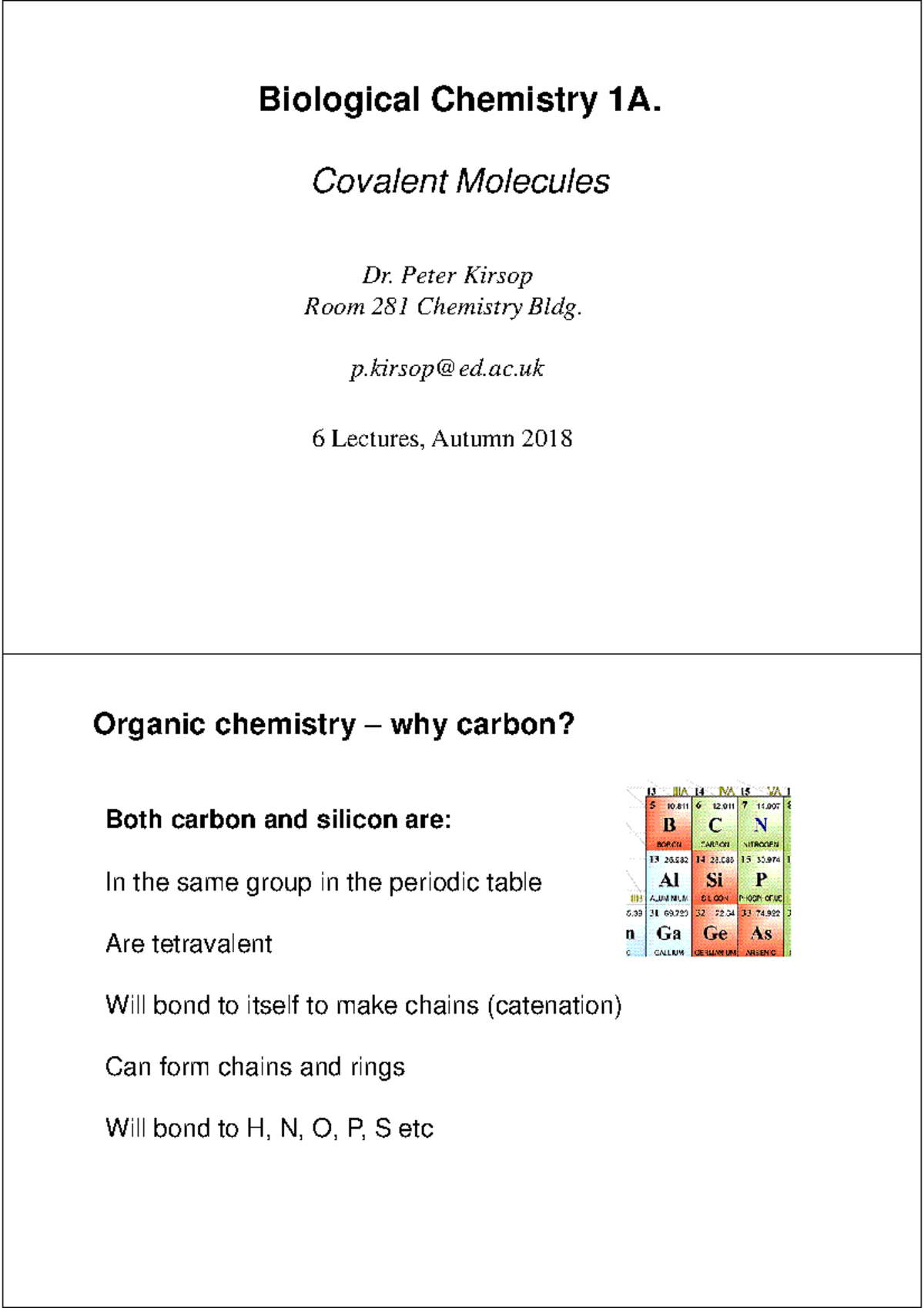 BC1A Covalent molecules student notes - Biological Chemistry 1A ...