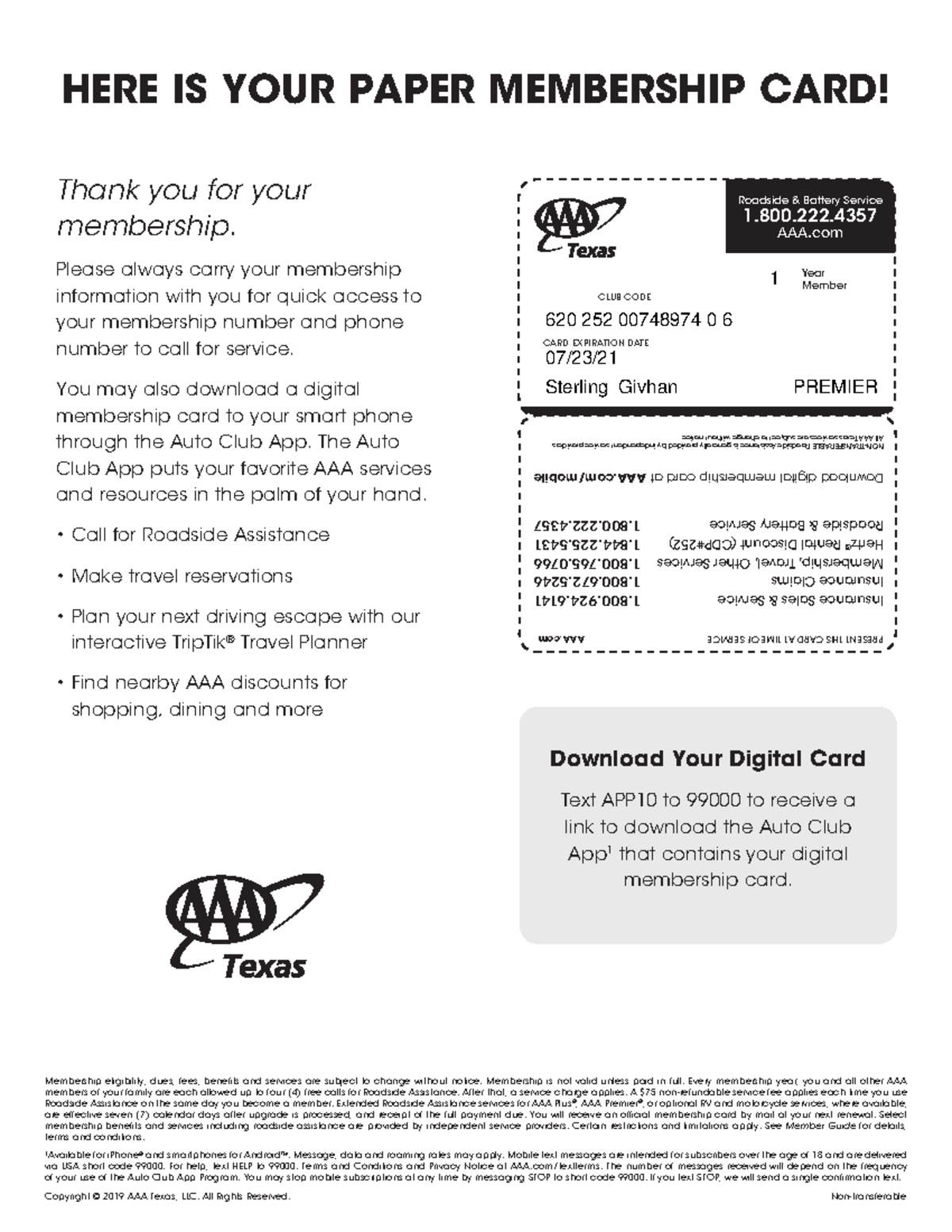 Temp-Membership-Cards - Thank you for your membership. Please always ...