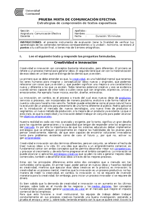 Autoevaluacion 1 de comunicacion efectiva - Studocu