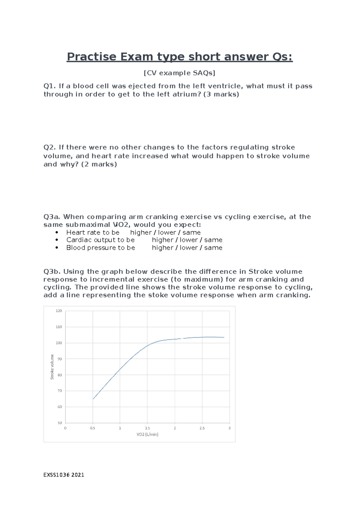 Practise CV and Resp Questions - Practise Exam type short answer Qs ...