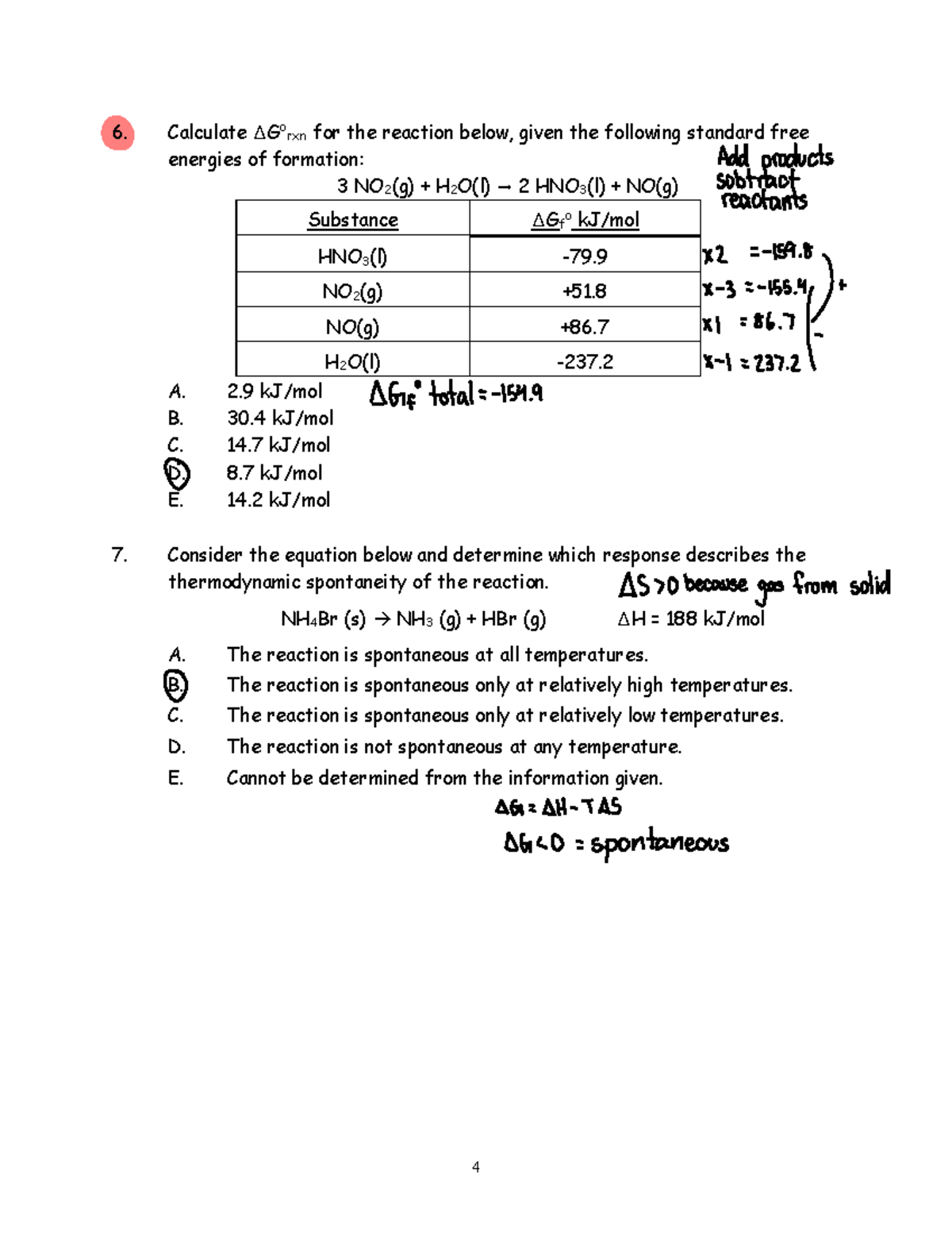 Pg 4 - Practice Exam for chapter 3. Worked out problems, correct ...