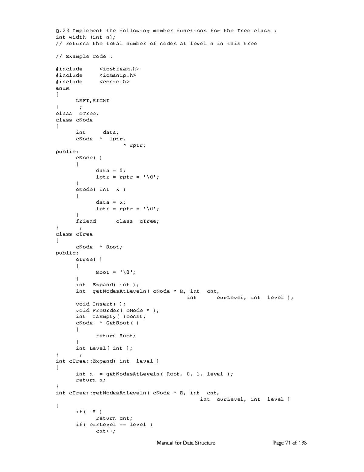 tree class int width - Studocu