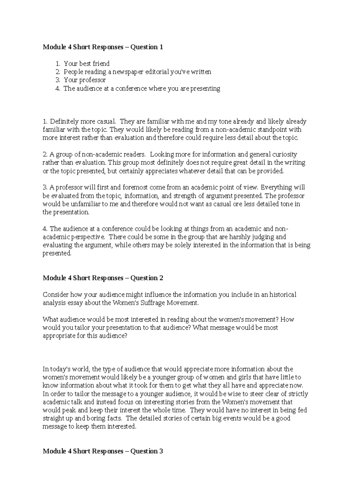 His200-Modul 4 Short Response - Module 4 Short Responses – Question 1 ...