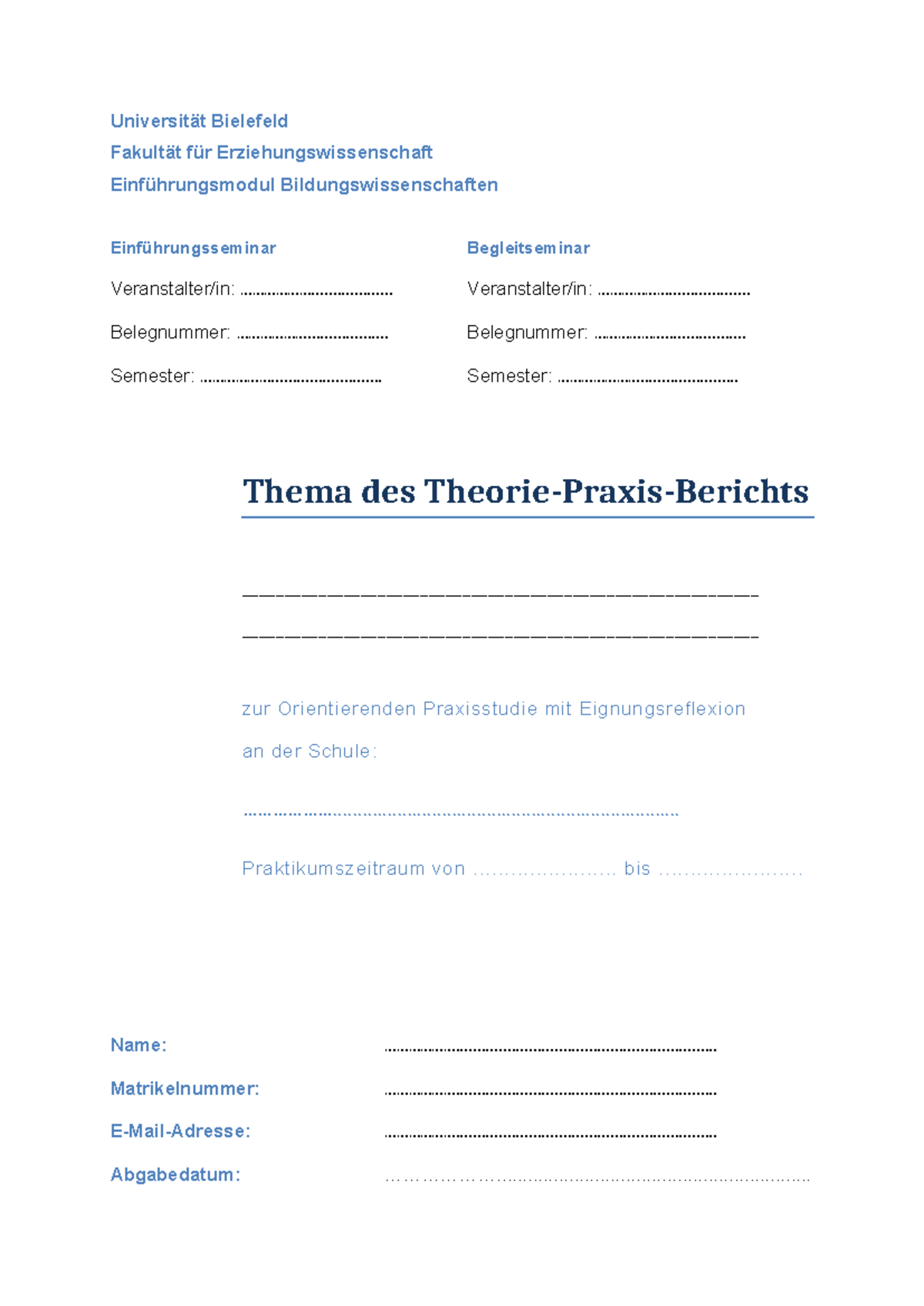 Deckblatt OPSE-Bericht - Universität Bielefeld Fakultät für ...