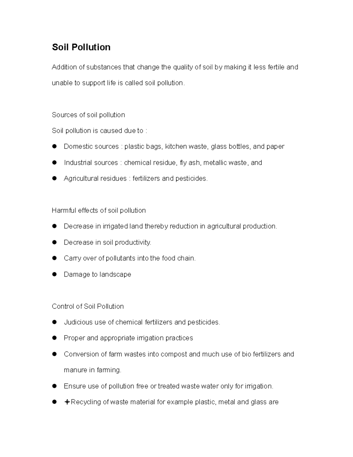 Soil Pollution - Soil Pollution Addition of substances that change the ...