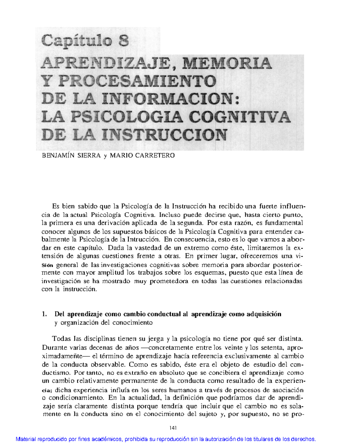3 aprendizaje memoria y procesamiento de la informacic 3b3n - BENJAMÍN ...