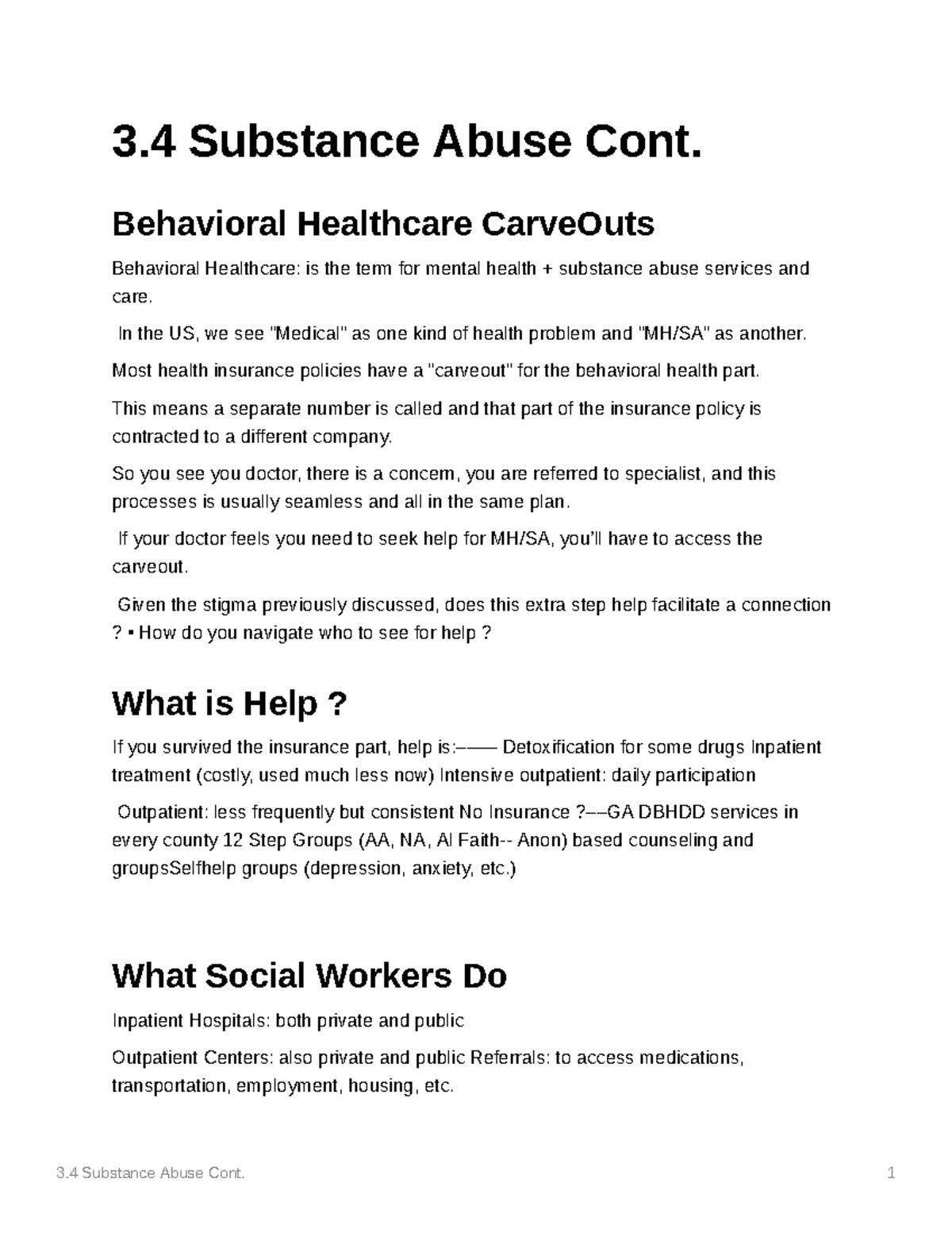 3.4 Substance Abuse Cont - 1 3 Substance Abuse Cont. Behavioral ...