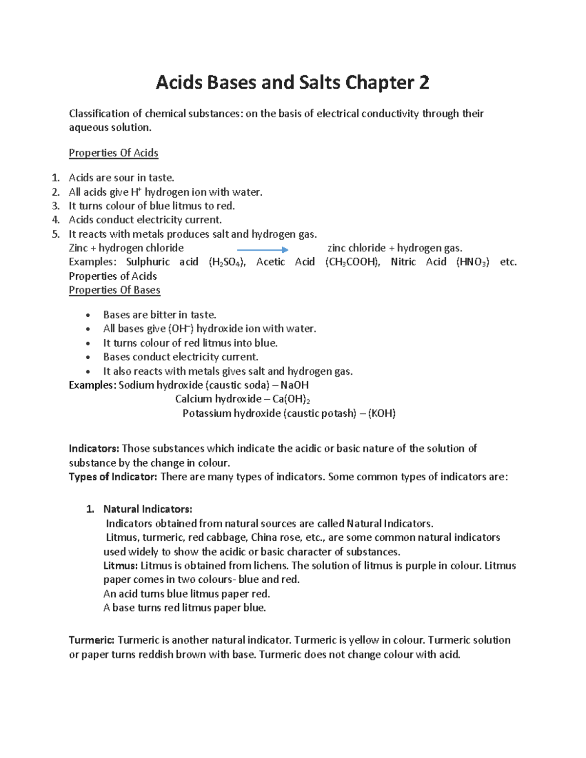 Acids Basesand Salts Class 10Notes Science Chapter 2 - Acids Bases and ...