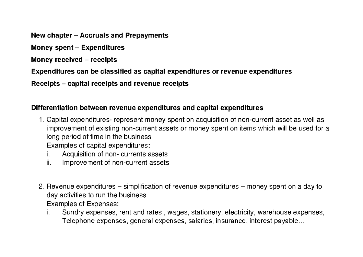 Accrual AND Prepayment - New chapter – Accruals and Prepayments Money ...