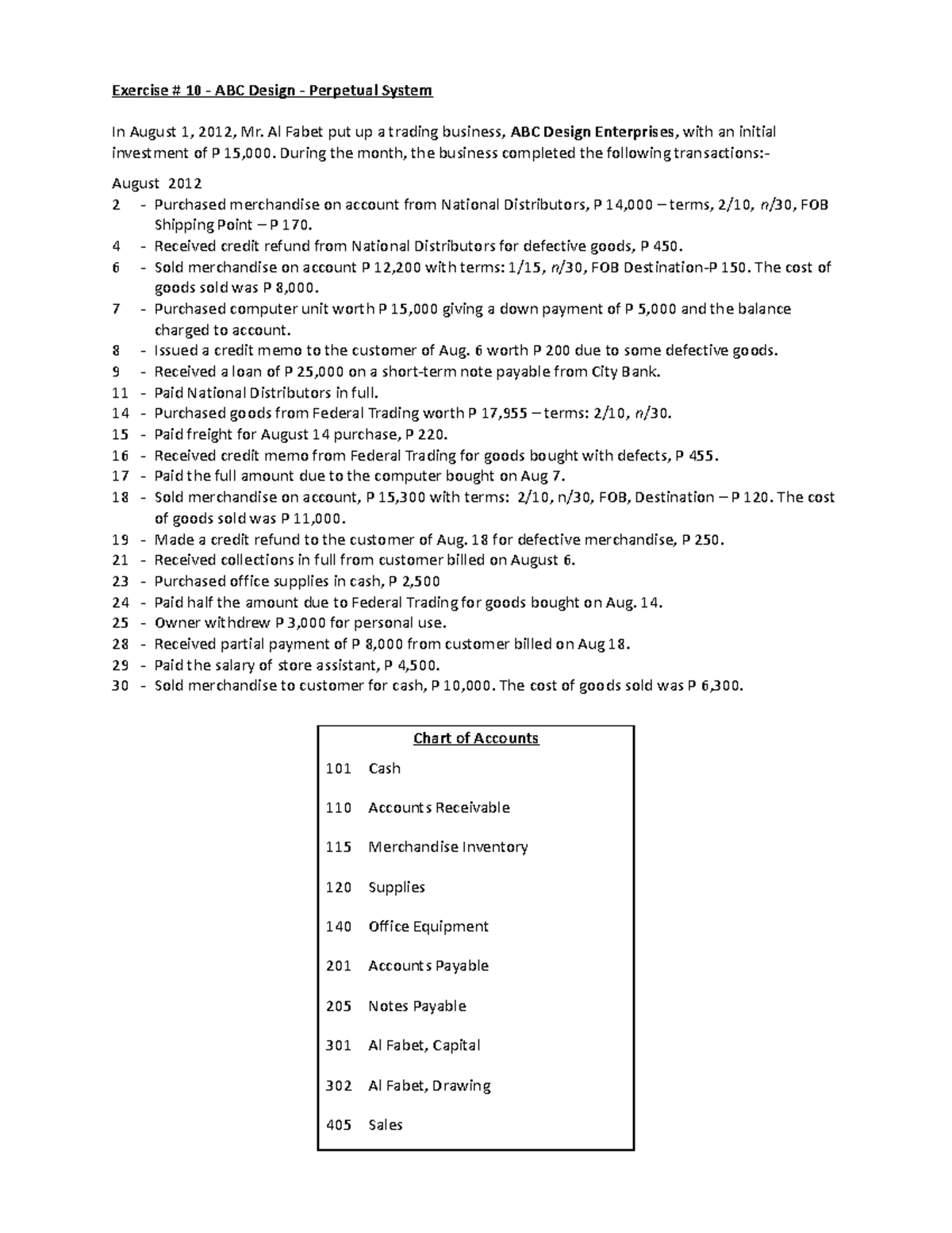 4 ABC Design Perpetual 1 - Exercise # 10 - ABC Design - Perpetual ...