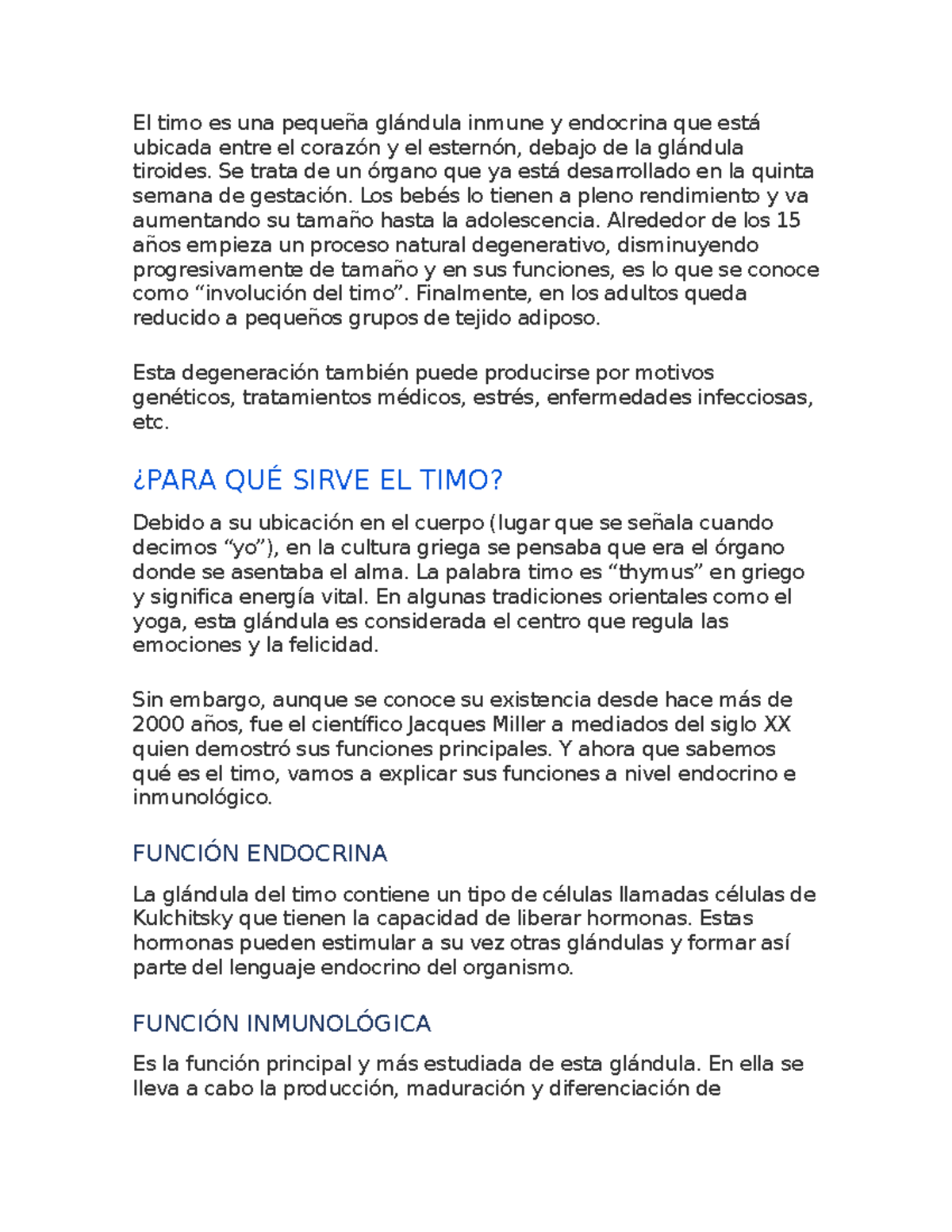 El Timo glandula - El timo es una pequeña glándula inmune y endocrina ...