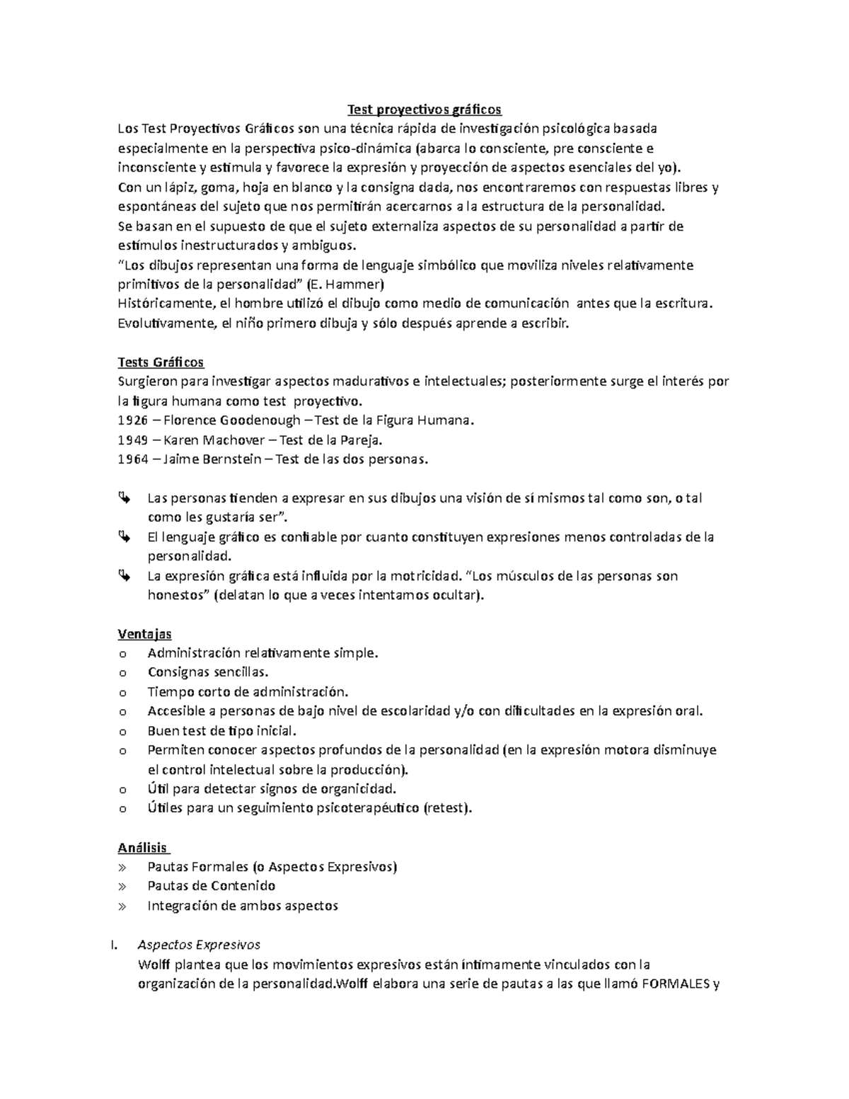 Test-proyectivos-gráficos - Test proyectivos gráficos Los Test ...