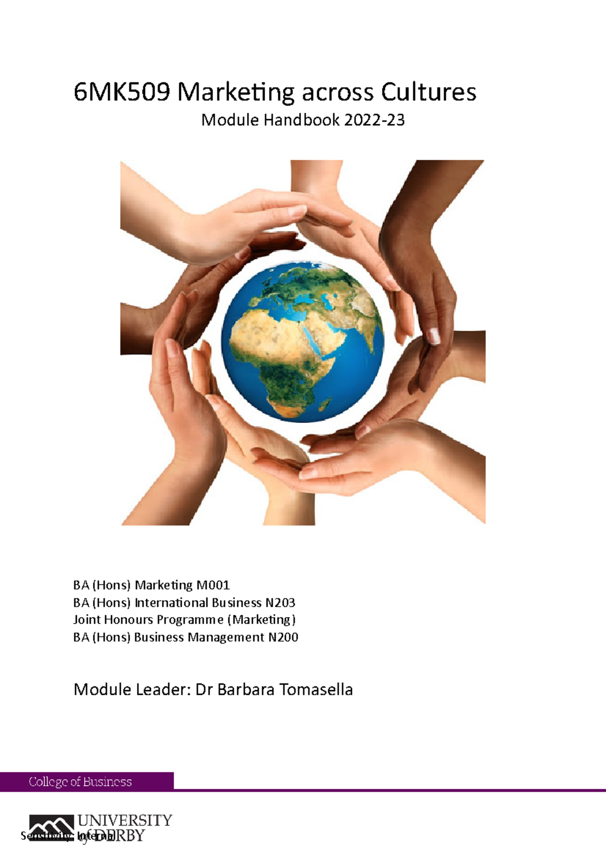 Module Handbook Marketing Across Cultures 6MK509 Draft 2022-23 - 6MK509 ...
