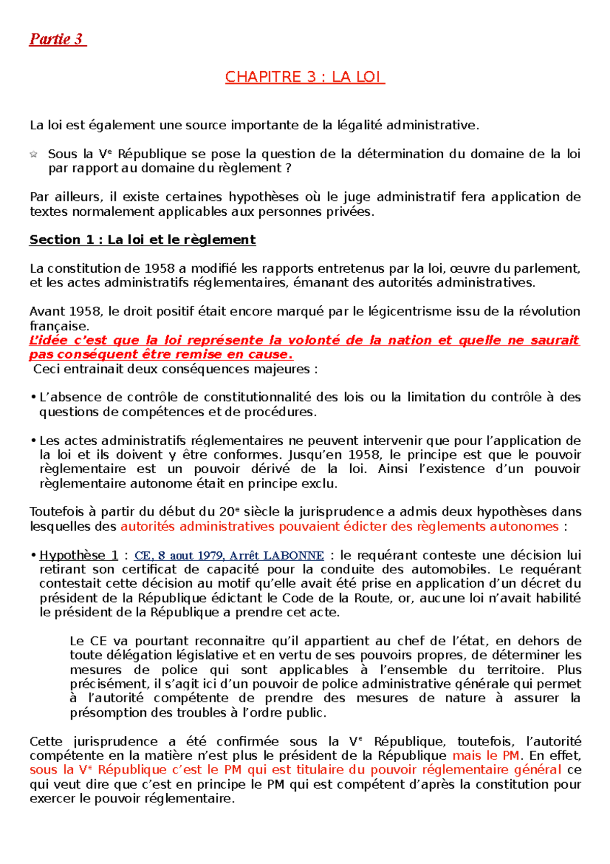P3 C3 La loi imprimer - L2 droit administratif - Partie 3 CHAPITRE 3 ...