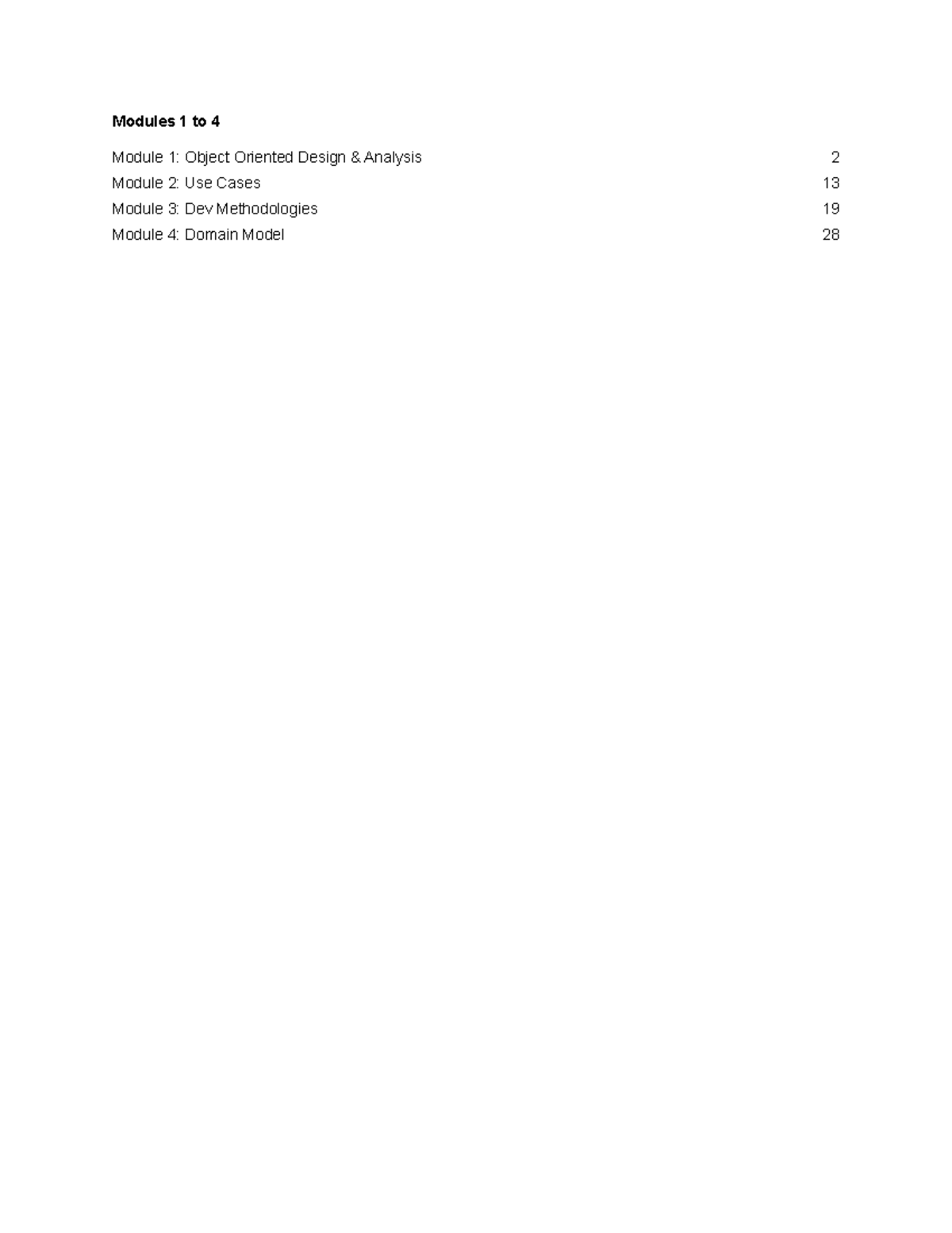 Software Design and Analysis Modules 1-4 - Modules 1 to Module 1 ...