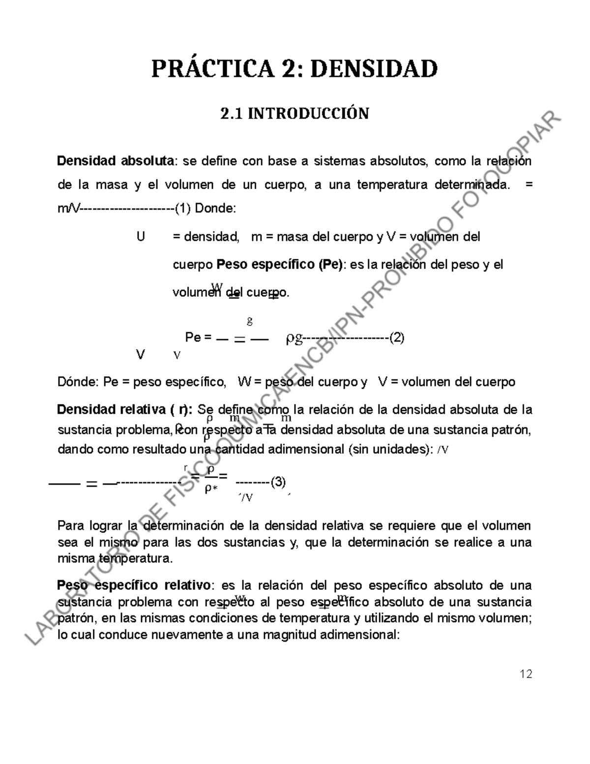 Práctica 2 Densidad watermark - PRÁCTICA 2: DENSIDAD 2 INTRODUCCIÓN ...