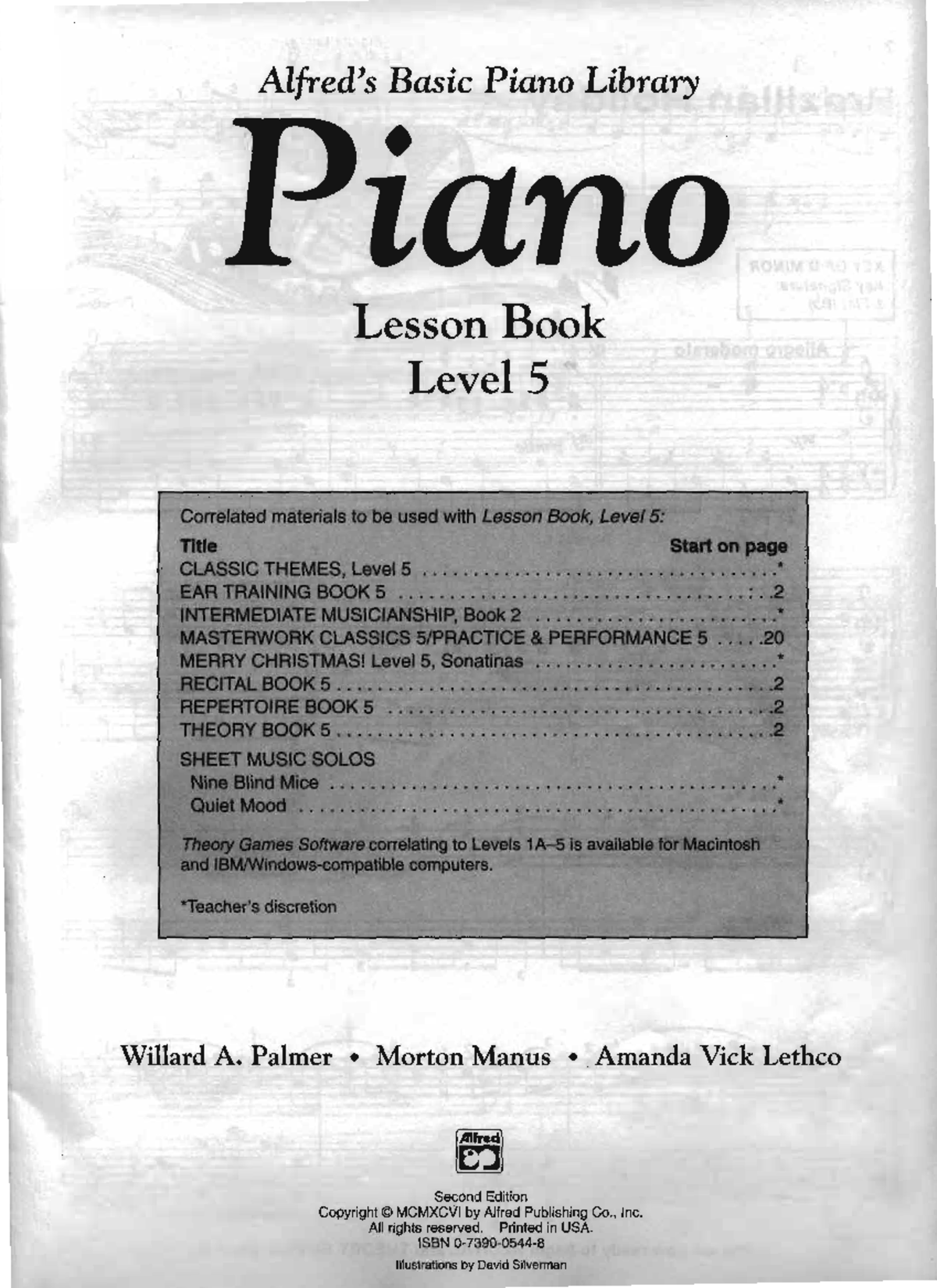 Piano lesson book 5 - music - Music Theory - Studocu