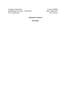 CA Lab4 - noooo - Computer Architecture Course: IT089IU International University – VNU HCM Date ...