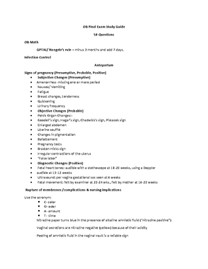 OB EXAM 3 Notes - Professor louis - Complications of Childbirth (4/8/15 ...