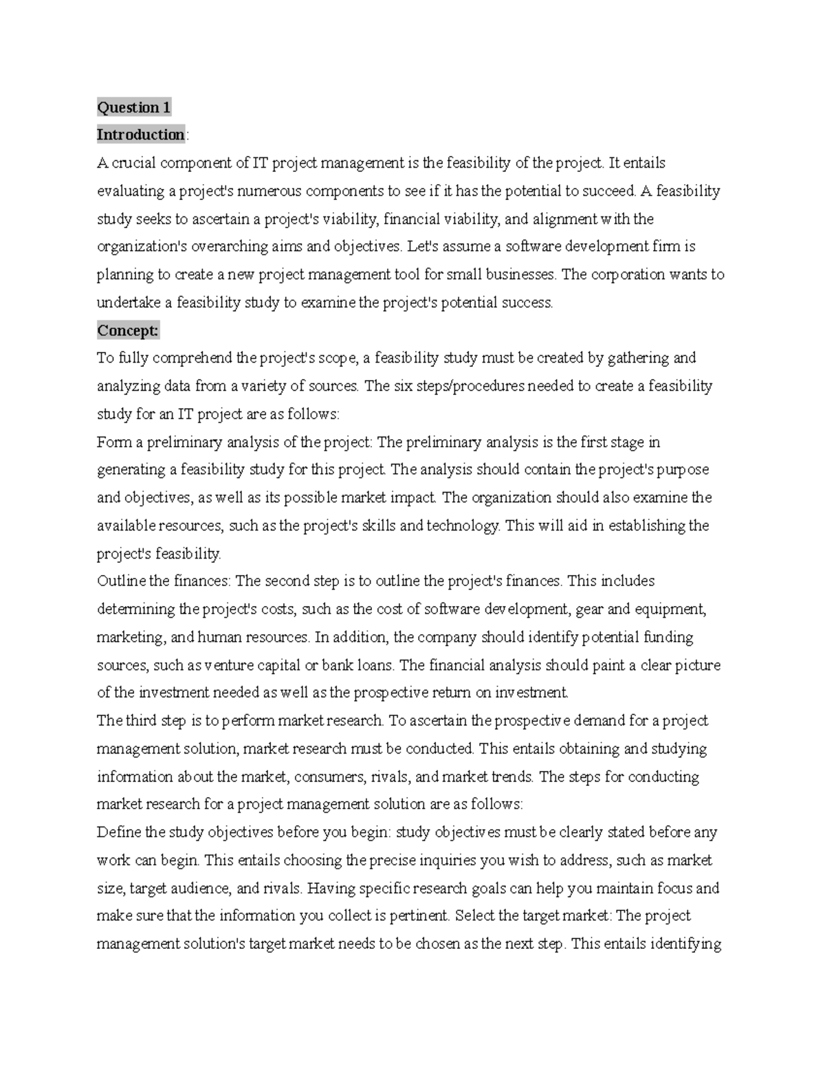 IT Project Management Assignment - Question 1 Introduction: A crucial ...