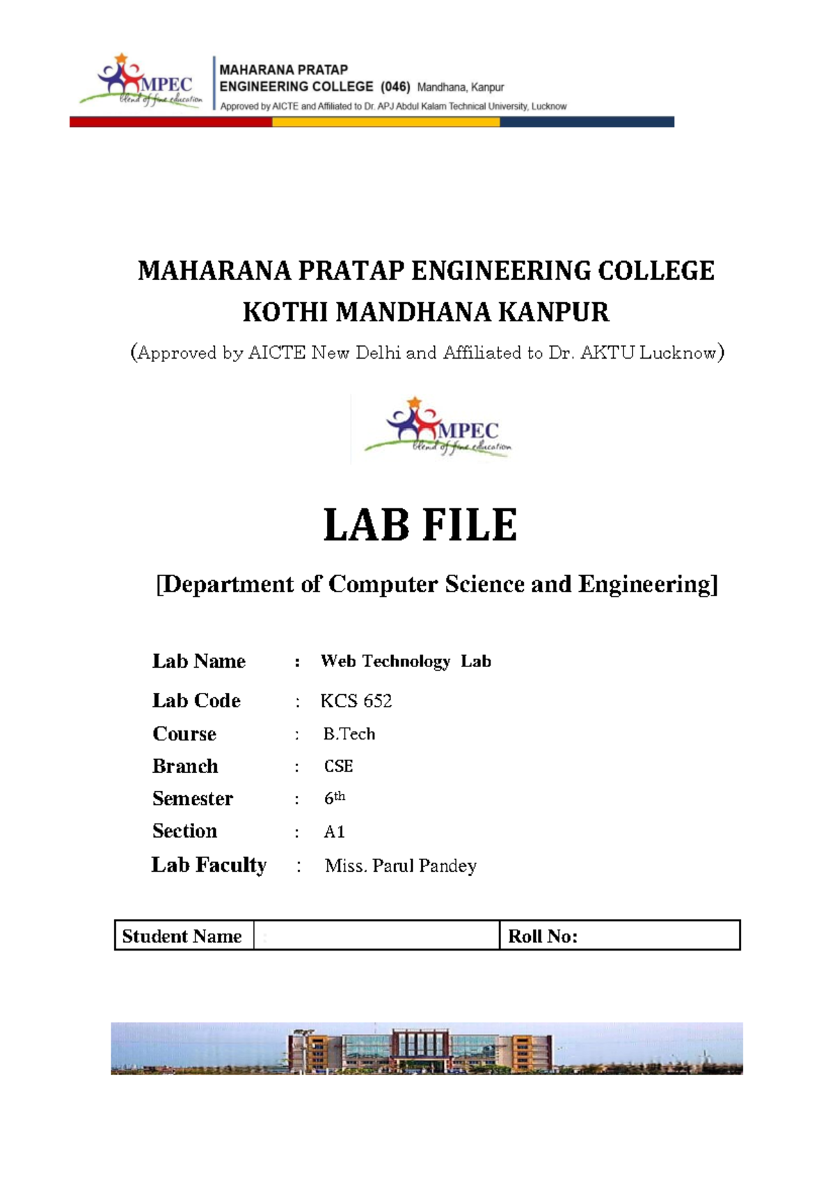 Web - MAHARANA PRATAP ENGINEERING COLLEGE KOTHI MANDHANA KANPUR (Approved by AICTE New Delhi and ...