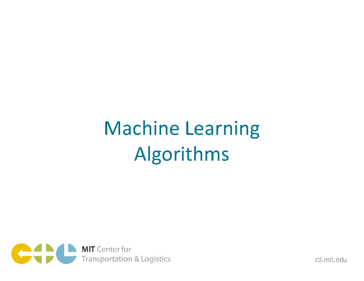 SC4x W4L1 ML - NAA - MIT Center for Transportation & Logistics ctl.mit ...