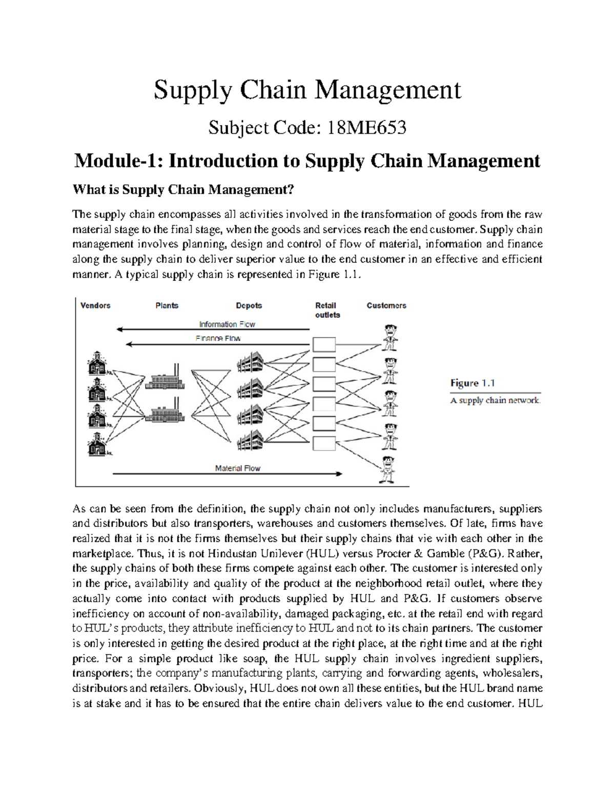 Supply Chain Module-1 - note - Supply Chain Management Subject Code ...