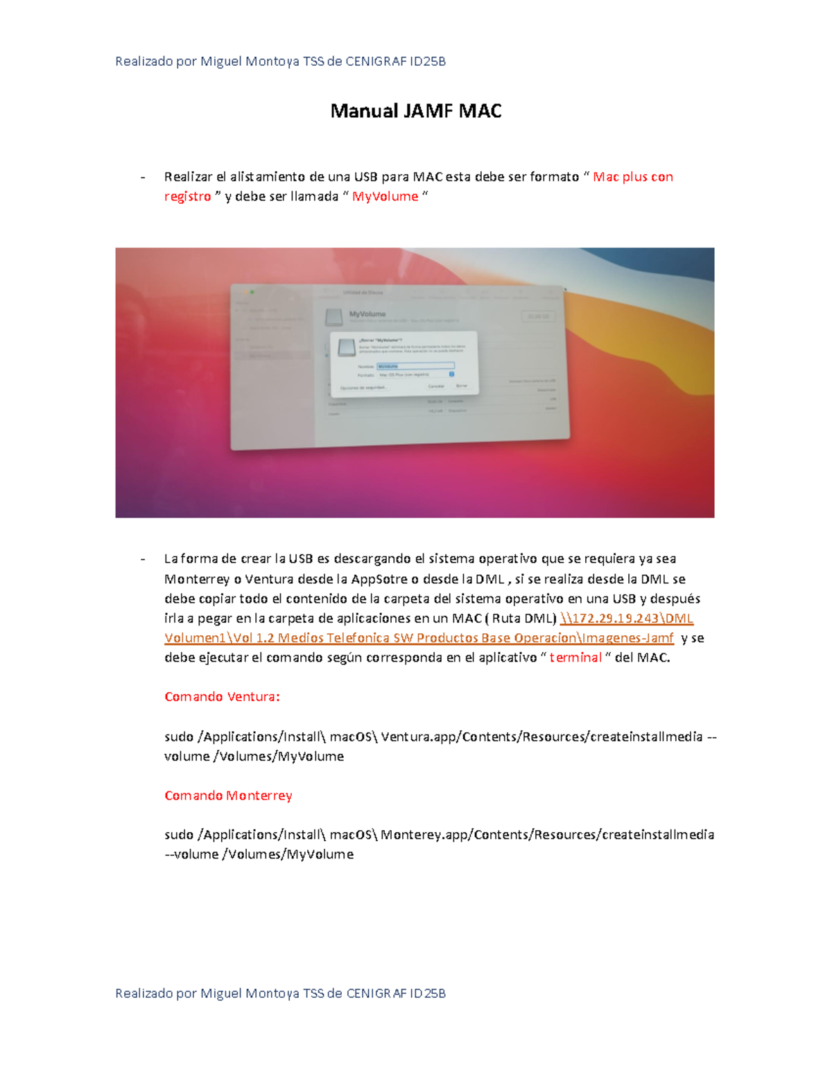 Manual paso a paso JAMF MAC - Manual JAMF MAC Realizar el alistamiento de una USB para MAC esta ...