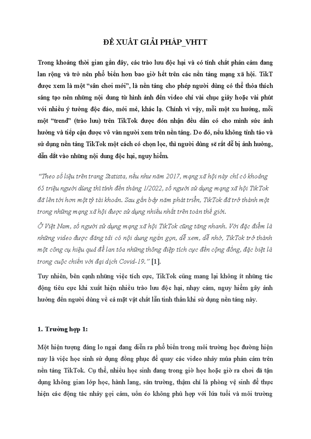 ĐỀ XUẤT GIẢI PHÁP VHTT Minh Thư - ĐỀ XUẤT GIẢI PHÁP_VHTT Trong khoảng ...