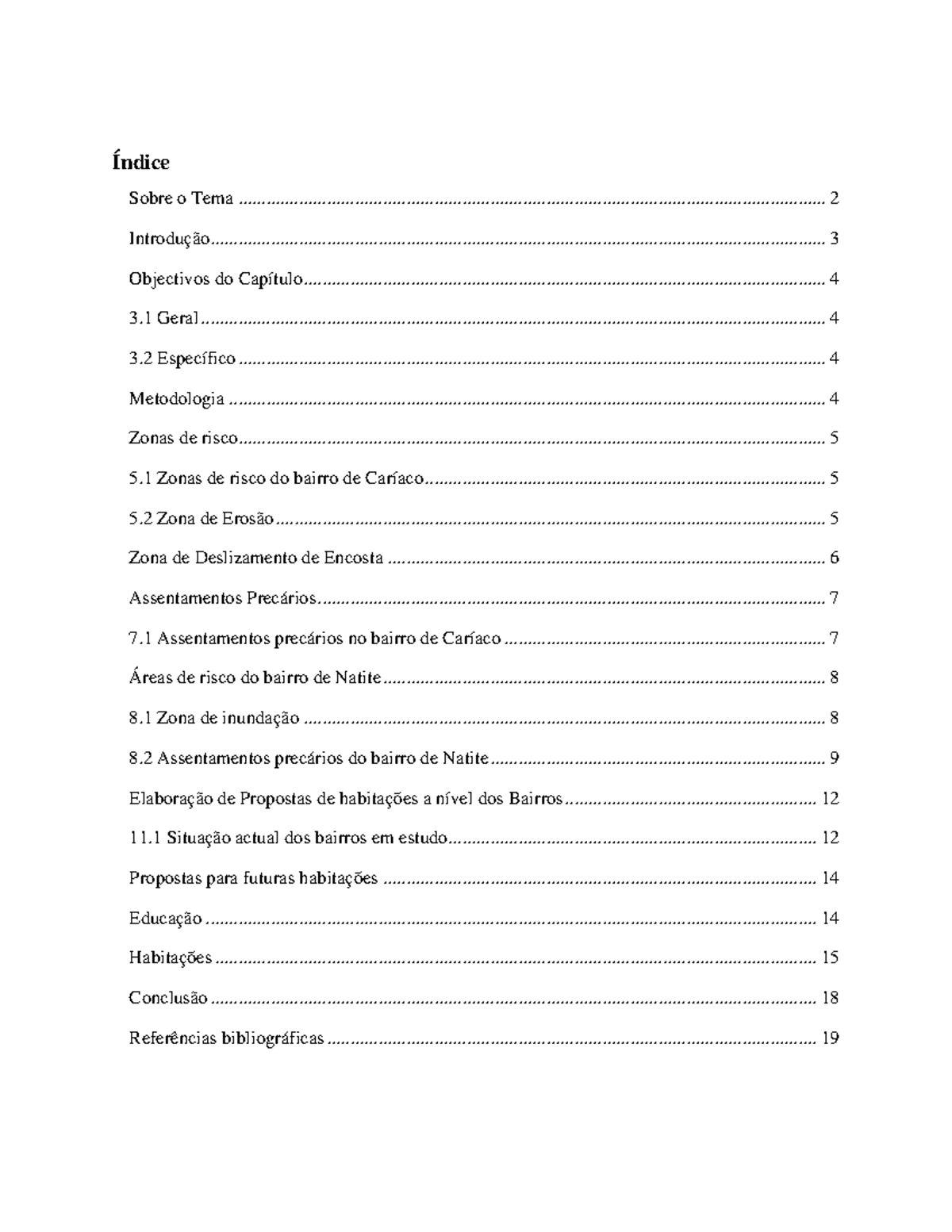 Trabalho Natite Cariaco e Alto gigone - Índice Sobre o Tema - Studocu