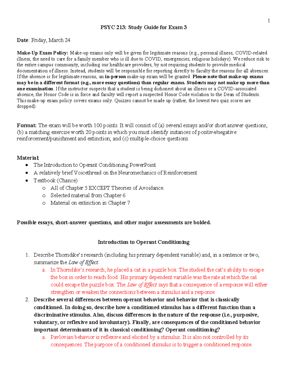 PSYC 213 Study Guide for Exam 3 S23 (1) - 1 PSYC 213: Study Guide for Exam 3 Date: Friday, March ...