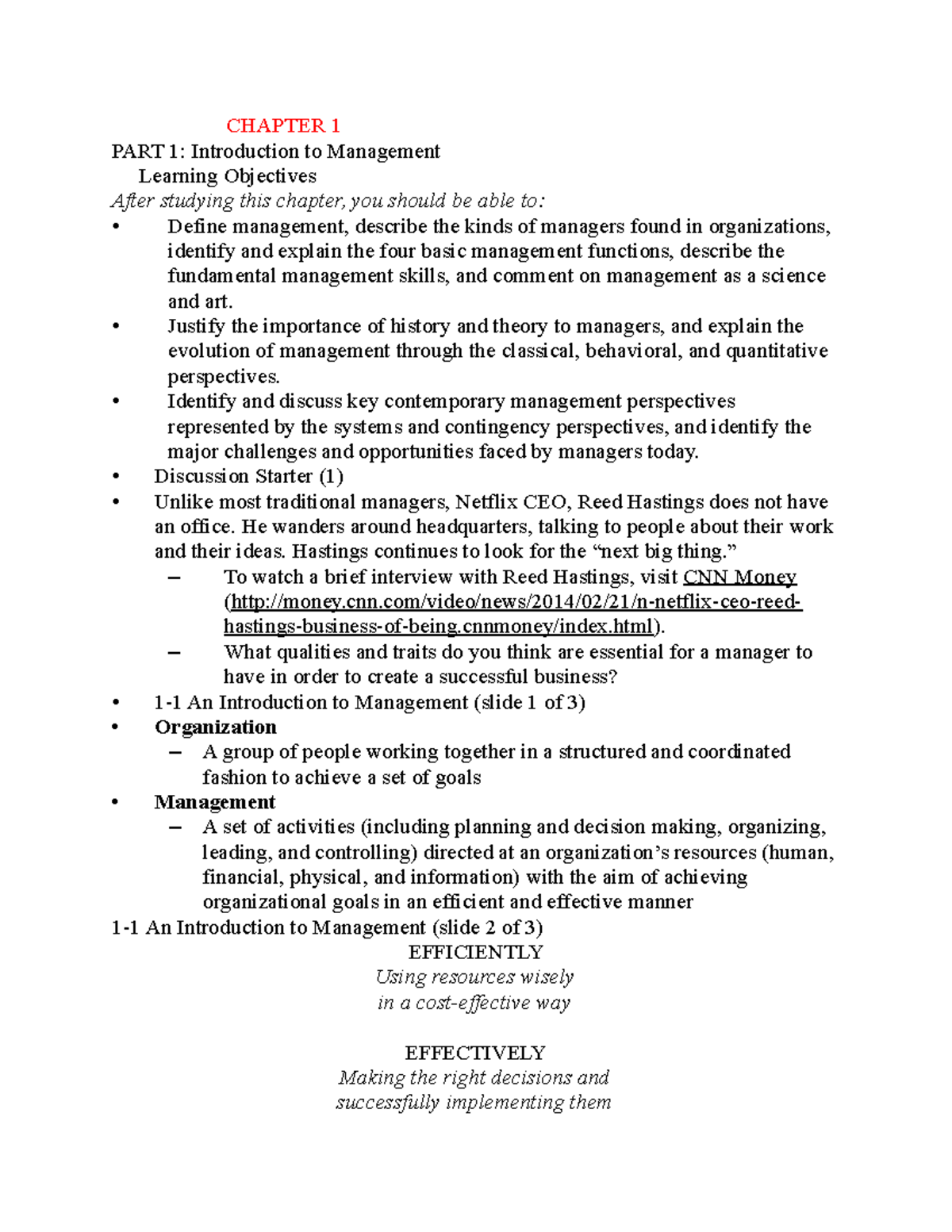 Slide MGT103 - ghi chú môn học - CHAPTER 1 PART 1: Introduction to Management Learning ...