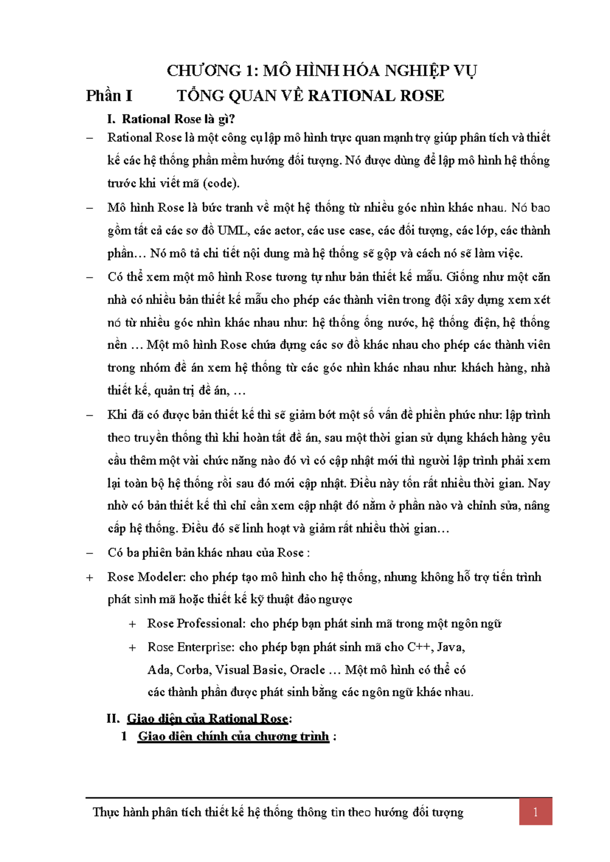 PTTK HDT Lab1 Mo hinh hoa nghiep vu - CHƯƠNG 1: MÔ HÌNH HÓA NGHIỆP VỤ Phần I TỔNG QUAN VỀ ...