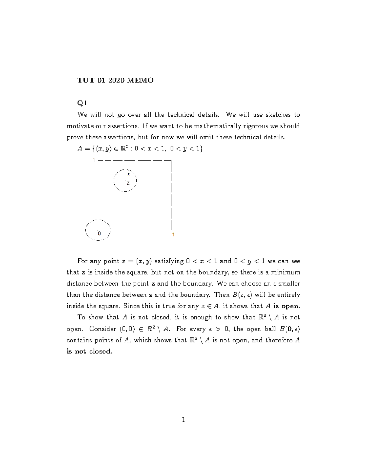Tut 01 2020 memo - Practice material of tutorial - TUT 01 2020 MEMO Q We will not go over all ...