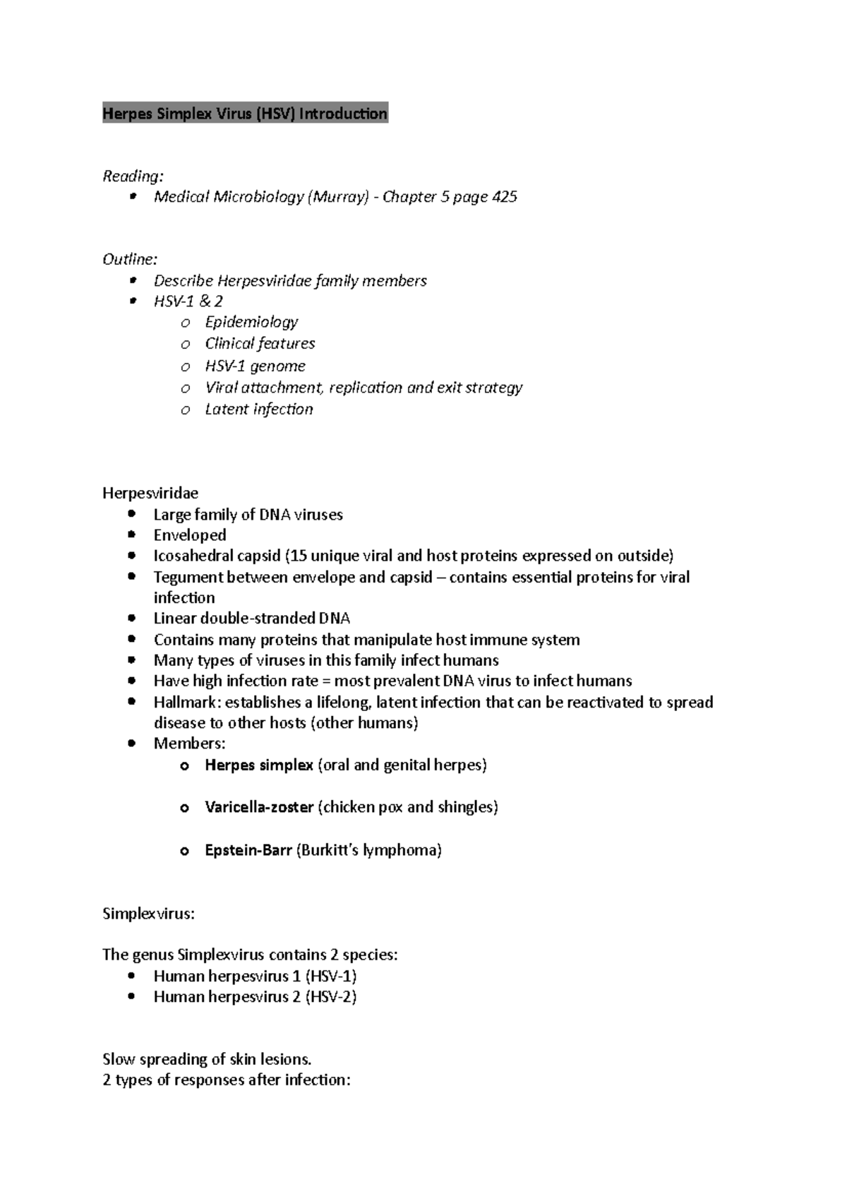 6. Herpes Simplex Virus Introduction - Herpes Simplex Virus (HSV ...
