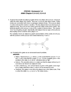 CSC242 homework 1 2 solutions - CSC242: Homework 1. AIMA Chapter 3.3–3 ...