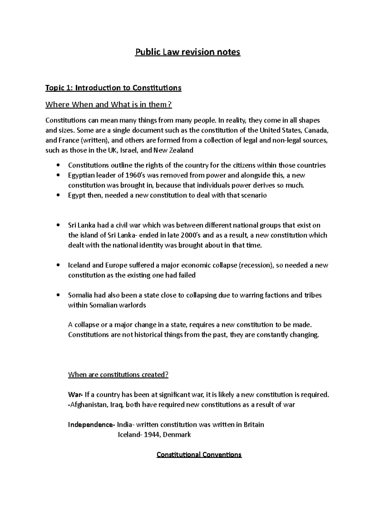 Public Law revision notes - Public Law revision notes Topic 1 ...