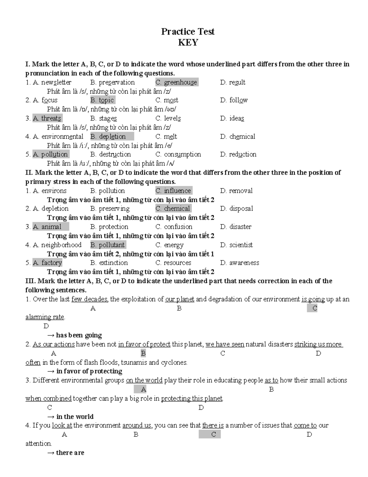 Practice TEST - KEY - dcmmmm cái appp cho t tải - Practice Test KEY I ...
