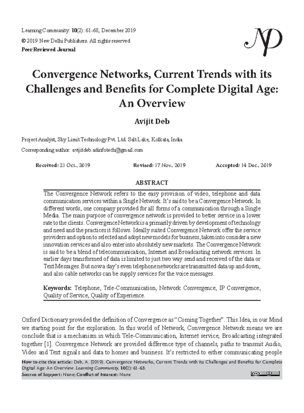 Convergence Summary System Programming Learning Community 10 2