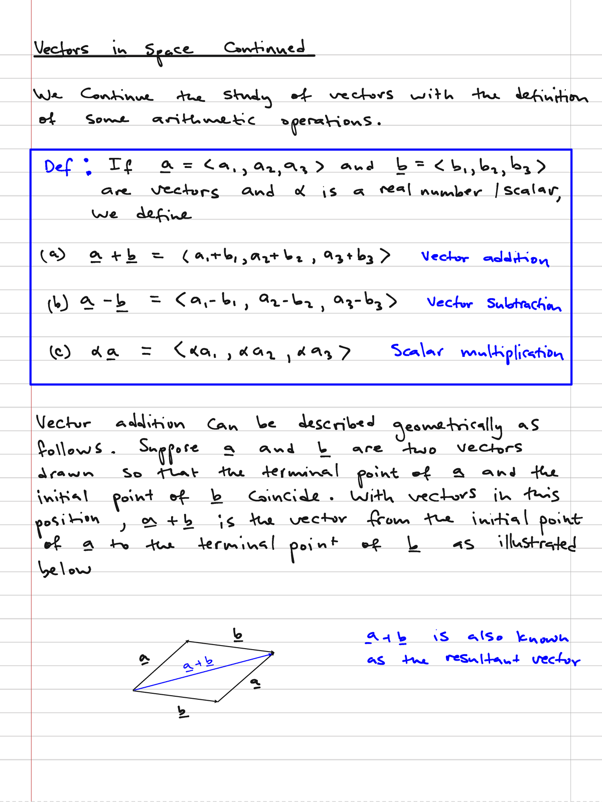 32 Vectors in Space - notes and examples - MAM1032S - Studocu