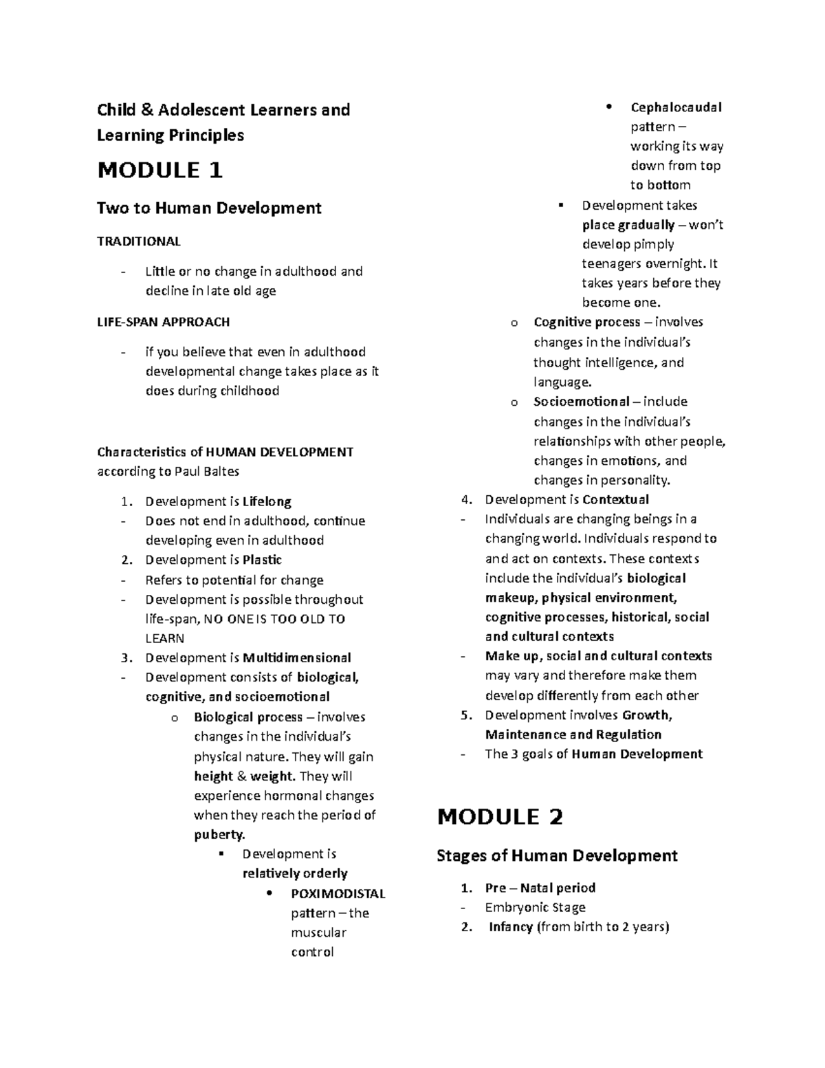 UNIT 1 - CAD - Lecture notes 1 - Child & Adolescent Learners and ...