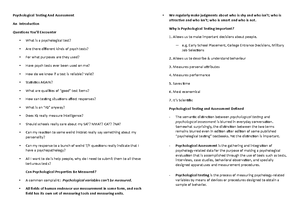 11. Psychological Tests - Psychological Tests What is a Psychological ...