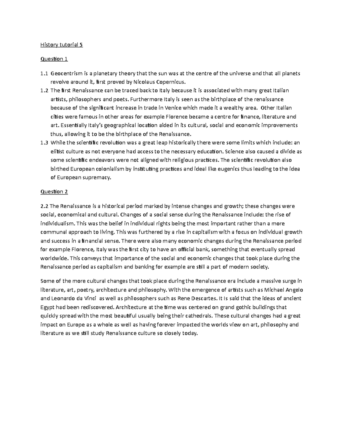 History tutorial 5 - 1 The first Renaissance can be traced back to ...