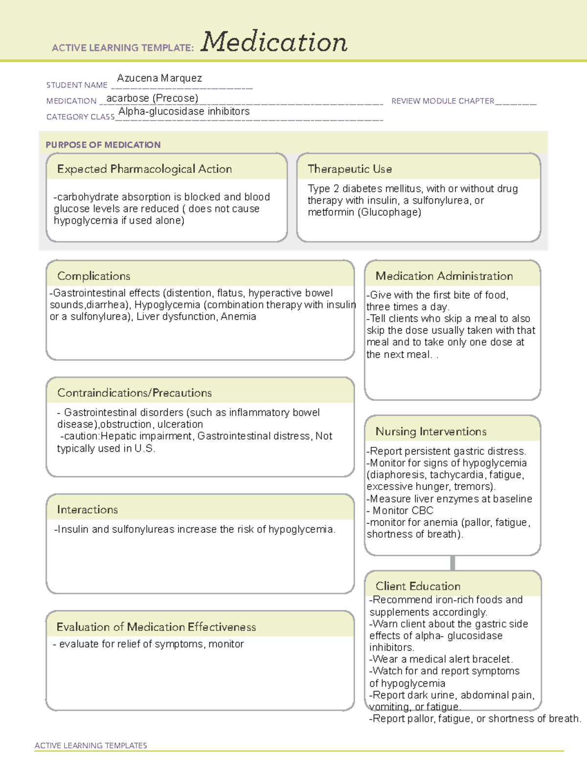Endo MED 1 - medication template - ACTIVE LEARNING TEMPLATES Medication ...