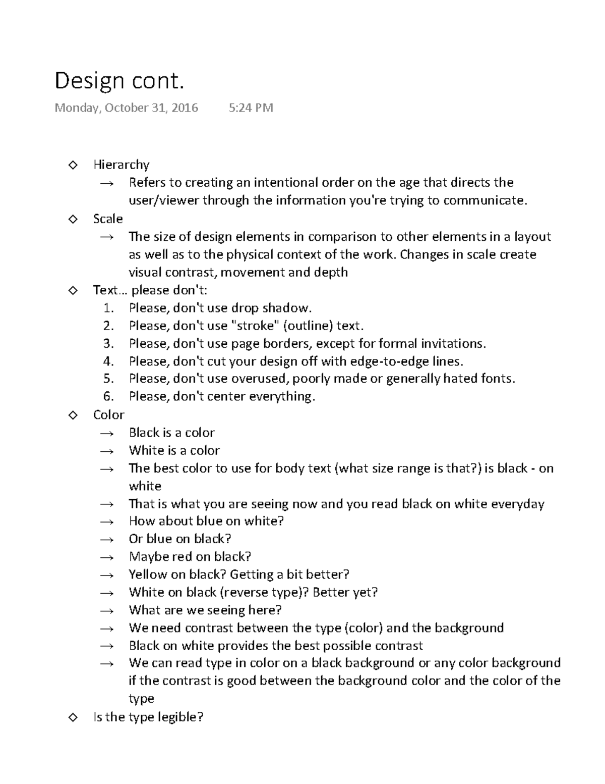 Design cont - Lecture notes 7 - Design cont. Monday, October 31, 2016 5 ...