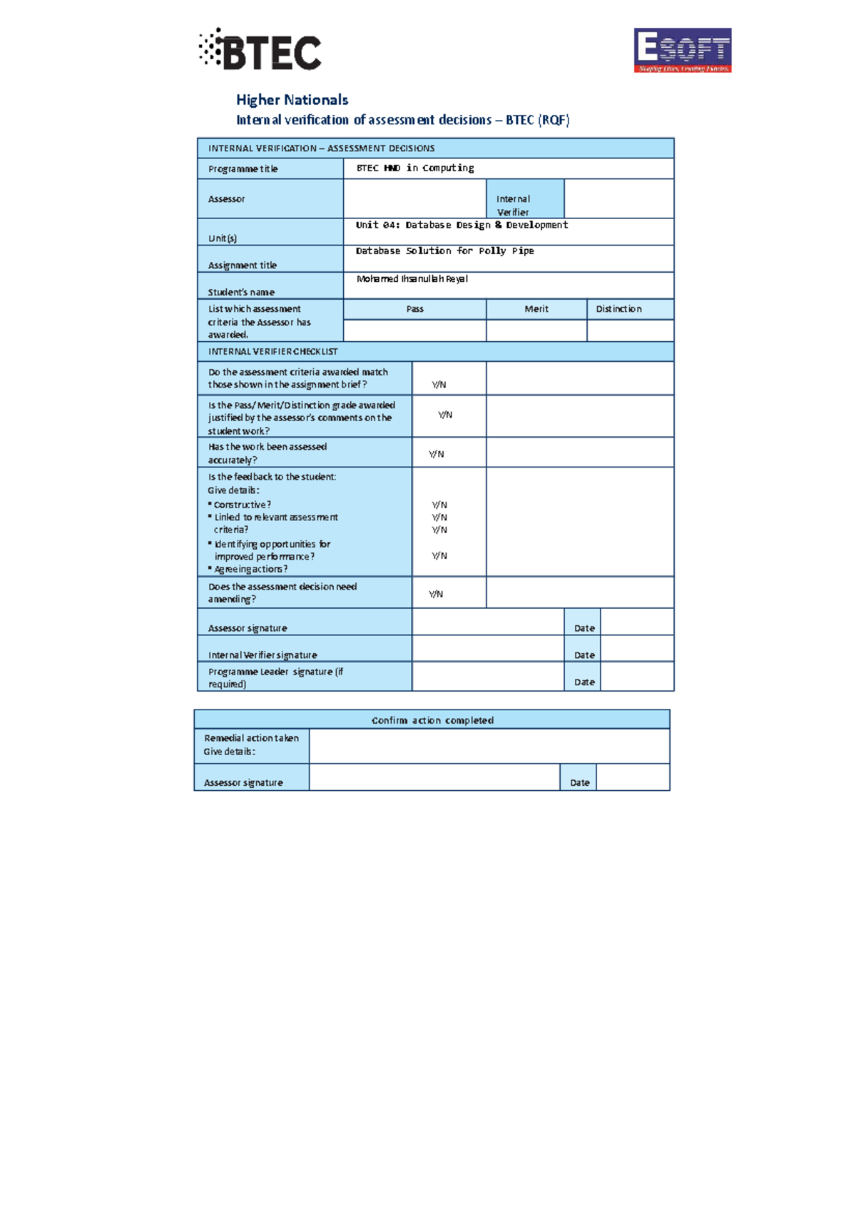 Hnd Ddd 1st This Is Basic Sample Compress Higher Nationals Internal Verification Of Assessment