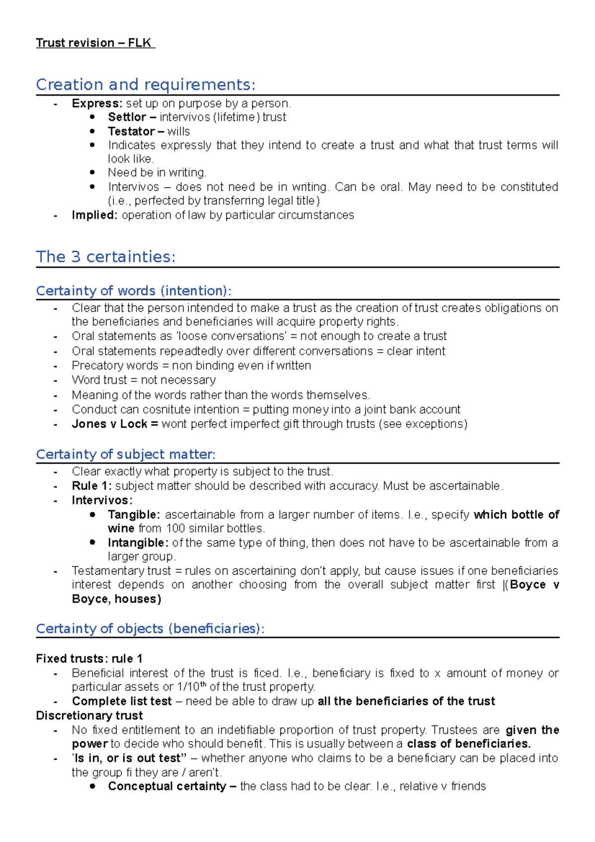 Week 3 - IHT - SQE WAE notes - week 3 IHT - Trust revision – FLK ...