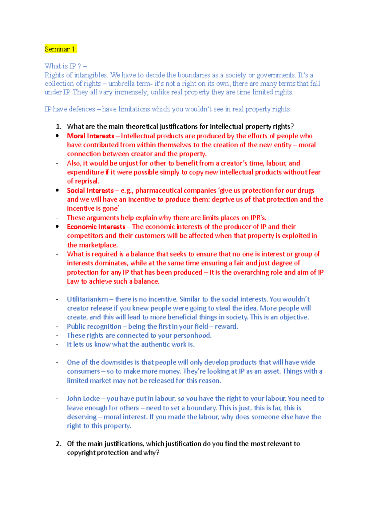 Seminar 1-3 - Tutorial work for the first three weeks of IP. - Seminar ...