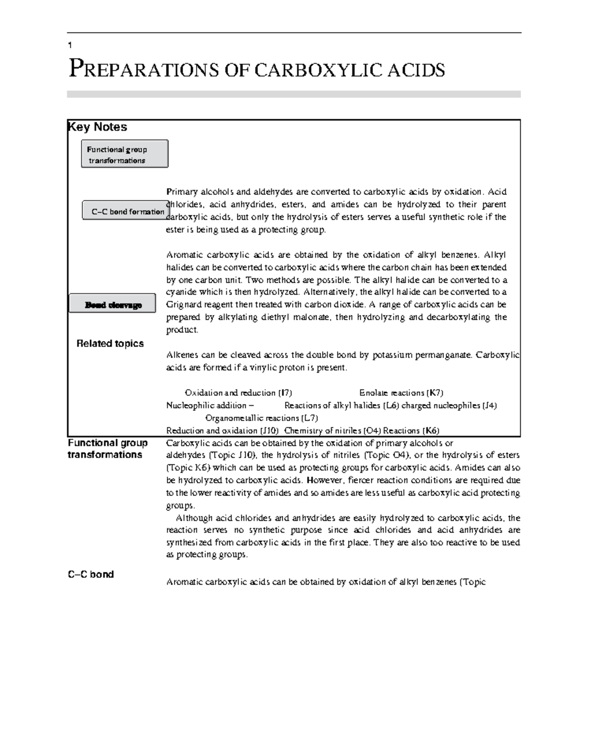 Preparations OF Carboxylic Acids - 1 PREPARATIONS OF CARBOXYLIC ACIDS ...